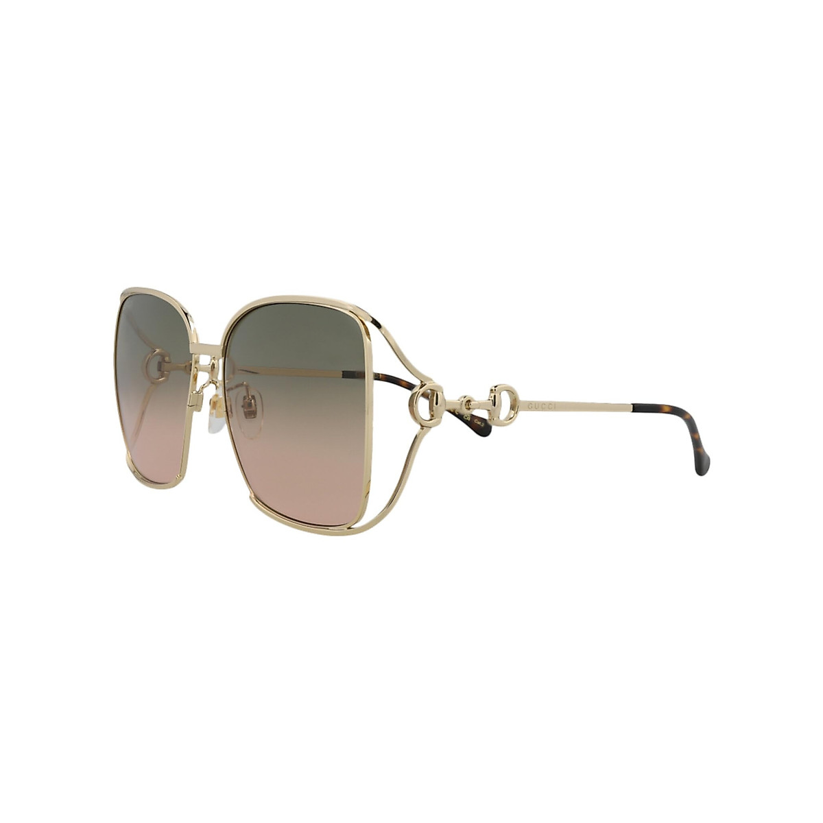 Gucci Women's Oversized Rectangular Sunglasses, Shiny Endura Gold, One Size