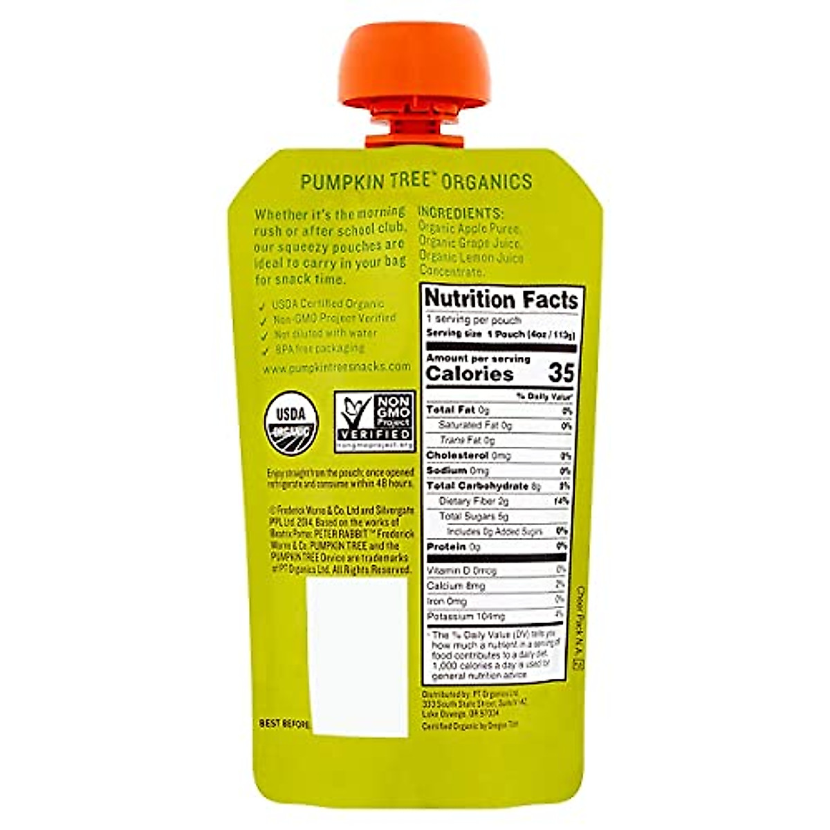 Peter Rabbit Organics Puree Fruit Apple Grape, 4 oz