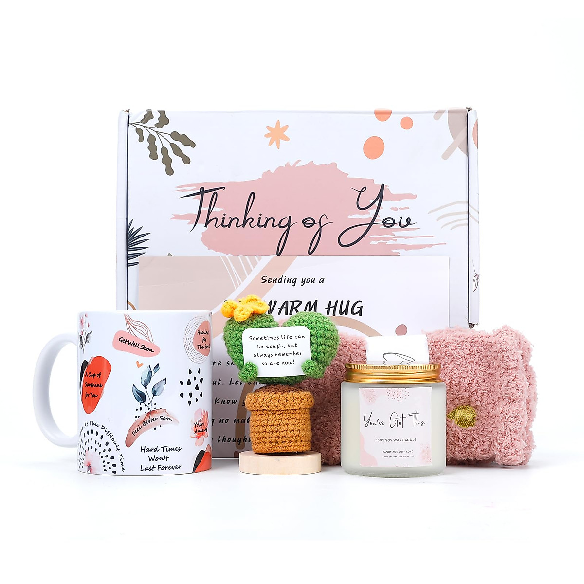 Get-Well Soon Gift Baskets for Women - Thoughtful Comfort Gifts for After Surgery Recovery - Thinking of You Feel Better Care Packge for Sick Friends