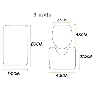 DIY Custom Bathroom 3-Piece Set 3D Non-Slip Toilet Pattern Toilet Cover 3-Piece Bath Mat Carpet，Personalized Toilet Three-Piece Set