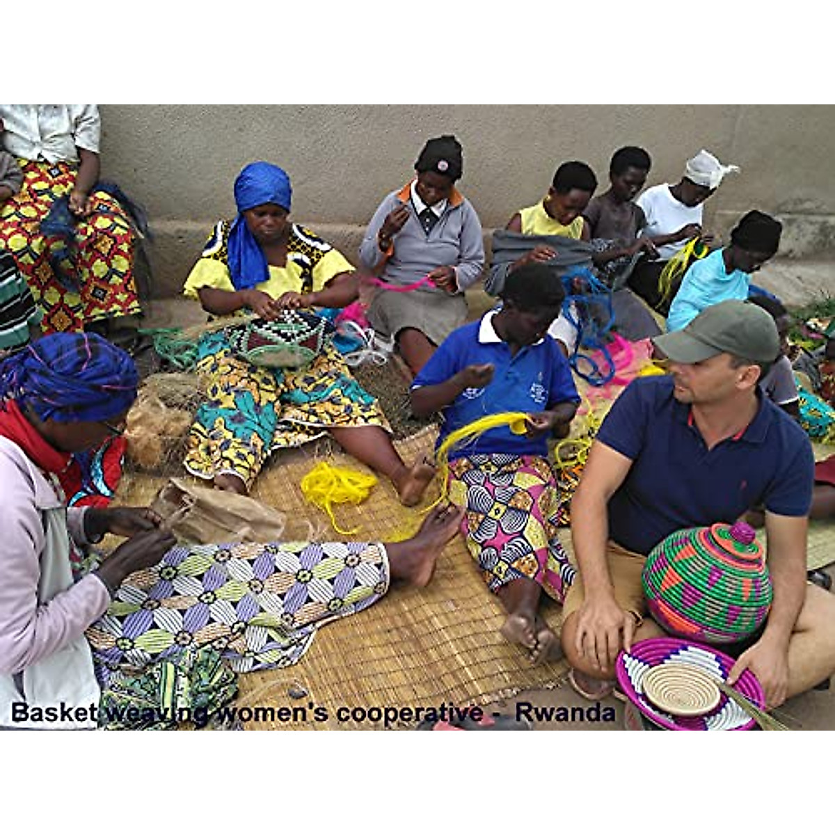 Hand Woven African Basket - Medium, 10 Inches Sisal & Sweetgrass Basket - Woven Bowl - Handmade in Rwanda, RB095