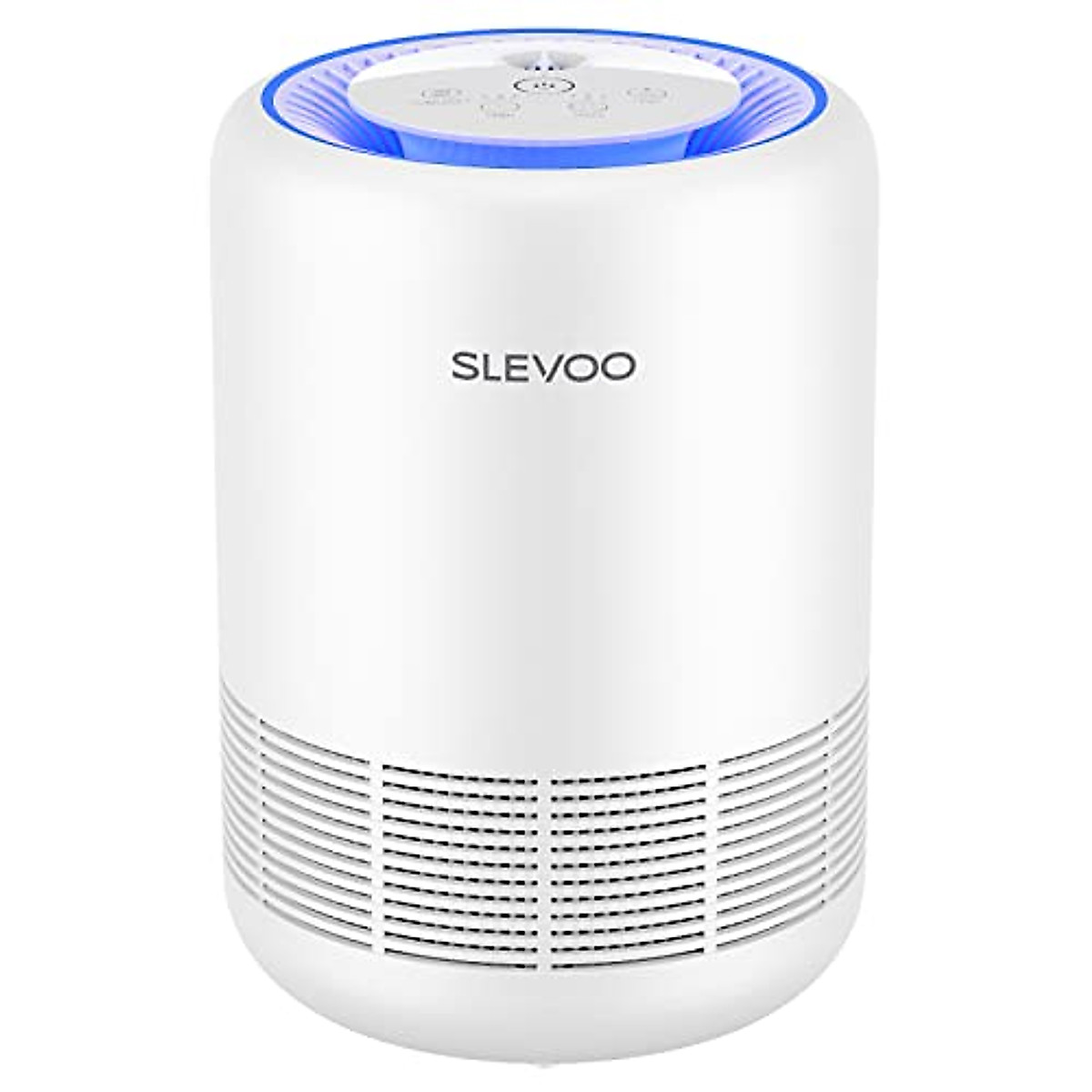 Air Purifiers for Bedroom Pets Smokers in Home, H13 True HEPA Filter Air Cleaner for 215 ft² Coverage with Fragrance Sponge, Night Light, Timer, BS-01, 2 Pack(Black&White)