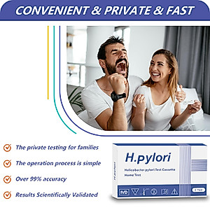 Helicobacter Pylori (H. Pylori) Home Test Kit - Fast and Accurate, Self-Test at Home, Results in 10-15 Minutes, No Lab Visit Required — 2 Tests Included.