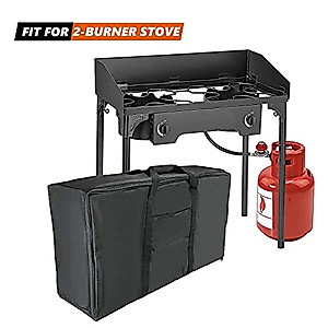 QuliMetal Patio Cover and Stove Carry Bag for Camp Chef 2 Burner Stoves