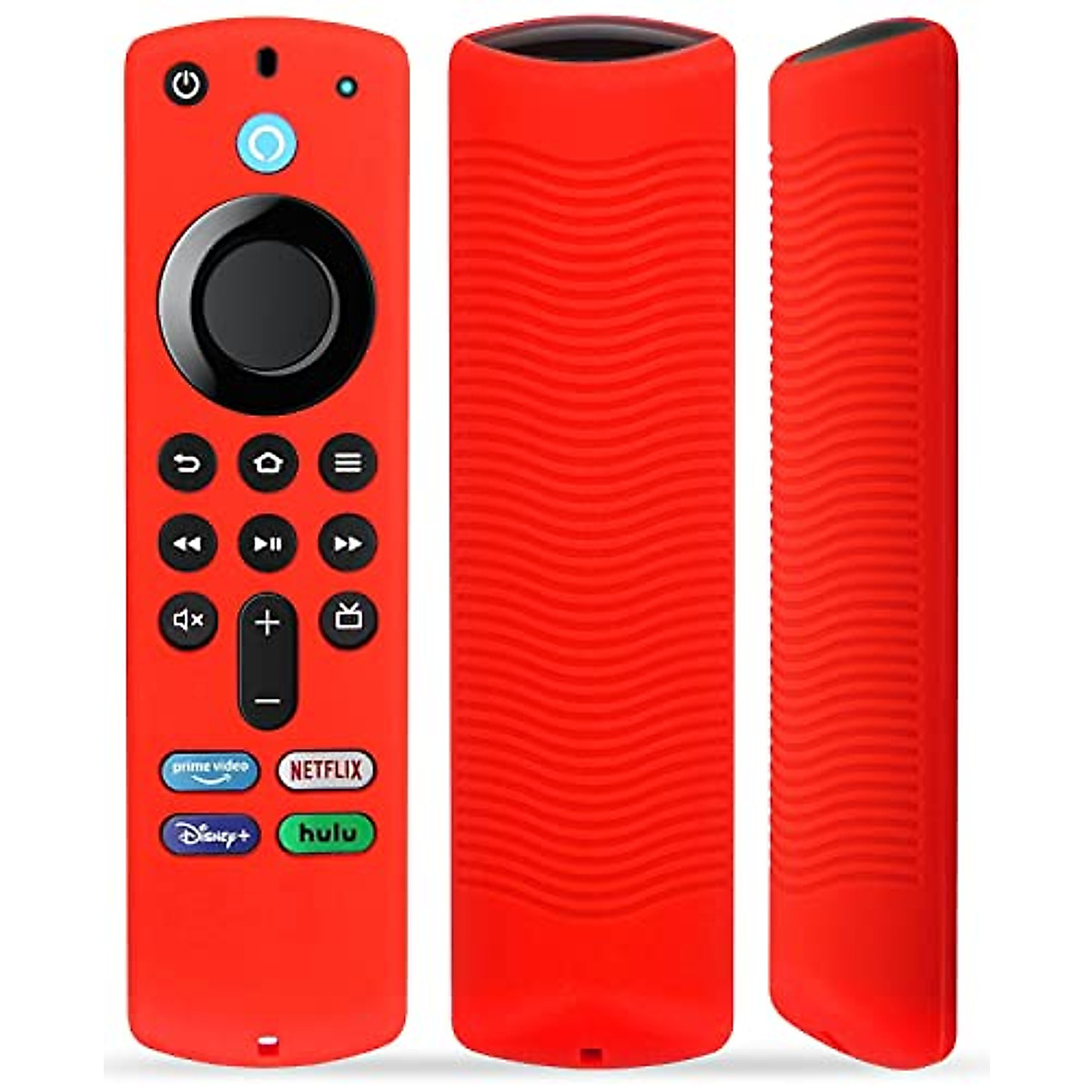 TOKERSE 3 Pack Remote Cover for FireStick 3rd Gen 2021 / 4K Max 2021 - Silicone Case for FireSticksticktv 4K+ 2021 Voice Remote Case Cover Sleeve Skin with Lanyard - Red Blue Purple