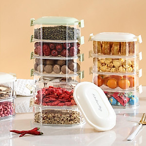 Food Storage Containers with Lids Airtight, Plastic Storage Meal Prep Container-Stackable Food Preservation Organizer Box 100% Leakproof & BPA-Free Organization and Storage Sets (White,4)