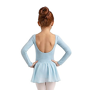 Capezio Girls Long Sleeve Dress, Light Blue, Intermediate