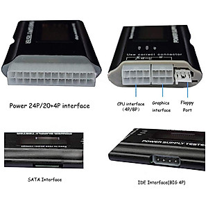 Comidox 1Pcs 20/24 Pin LCD Computer PC Power Supply Tester for ATX BTX ITX TFX SATA with Buzzer Automatic Alarm