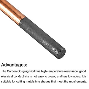 PATIKIL Copper Coated Gouging Carbon Electrode Rods, 6mm/0.23 Inch Dia, 355mm/14-inch Length for Welding, Pack of 50
