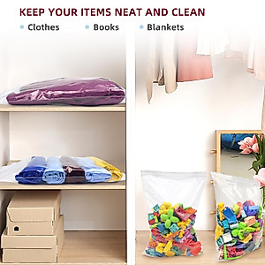 12x18 Inches Plastic Zipper Storage Bags, Clear Reclosable Storage Bags 10Pieces