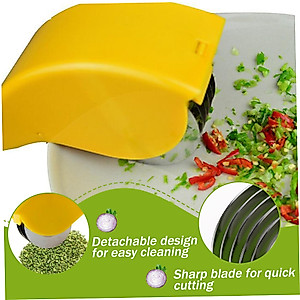 Herb Stripper Herb Chopper with 6 Blade Manual Herb Chopper Stainless Steel PP Herb Cutter Sharp Detachable Washable for Cilantro Scallion Parsley Yellow