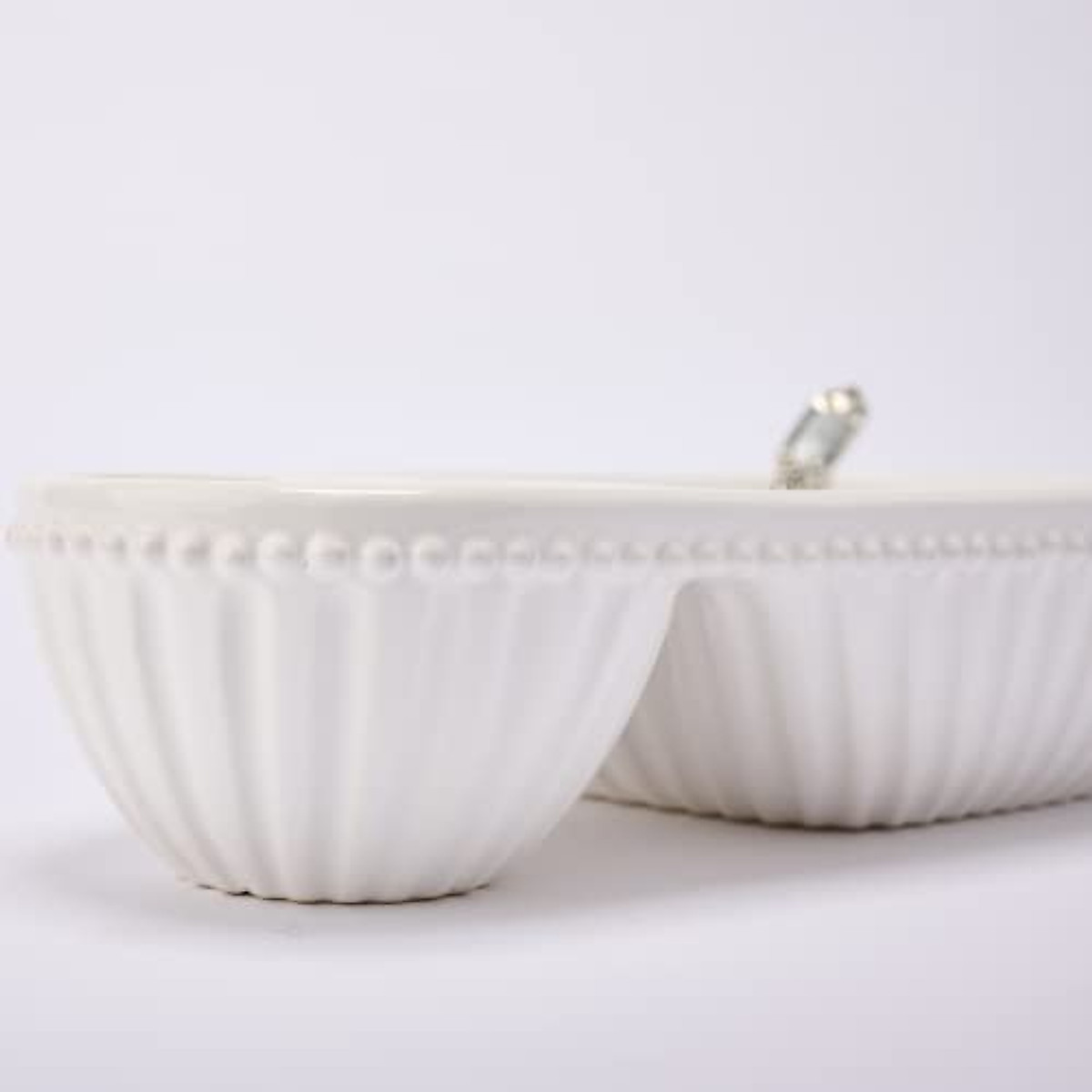 Mud Pie Circa Chip and Dip Set, White, 6.75" x 12