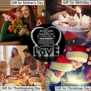 ZHSHWAT Gifts for Mom, K9 Crystal Keepsake Gift from Daughter Son for Mom， Mothers Day Christmas Anniversary Birthday Gifts for Mom