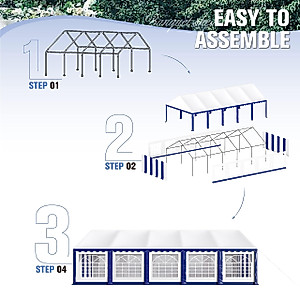 MFSTUDIO 16'x32' Party Tent, Outdoor Heavy Duty Party Tents with Removable Sidewalls, Large Canopy Tent Shelter for Outdoor Events Wedding Birthday, Blue