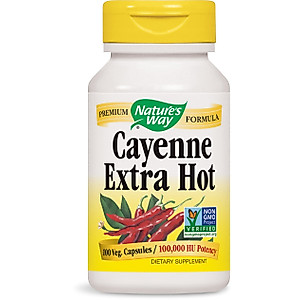 Nature's Way Premium Blend Cayenne Extra Hot, 450 mg of blend per serving, 100 Vcaps (Packaging May Vary)