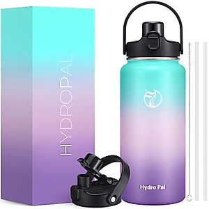 Half Gallon Insulated Water Bottle with 2-in-1 Lid (Chug Lid/Straw Lid), 40/64oz Double Walled Vacuum Stainless Steel Water Bottles, Water Jug with Straw
