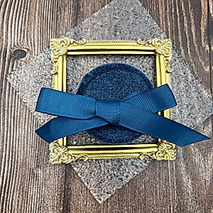 Beatilog Small Necklace Gift Box - Velvet Pendant Case Portable Round Jewelry Storage with Elegant Ribbon Bow for Birthday, Mothers Day, Christmas, Wedding, Anniversary (Blue)