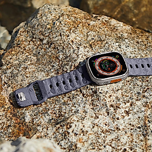 Sport Bands Compatible with Apple Watch Ultra 2 Band 49mm 46mm 45mm 44mm 42mm for Men, Soft Silicone Wristbands Waterproof Replacement Strap for iWatch Series 10 9 8 7 6 5 4 3 SE, 2 Pack