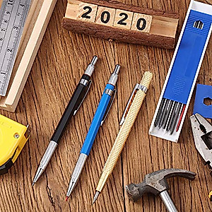 Outus Carpenter Pencils with Marker Refills and Carbide Scriber Tool for Glass, Ceramics, Hardened Steel (15 Pieces)