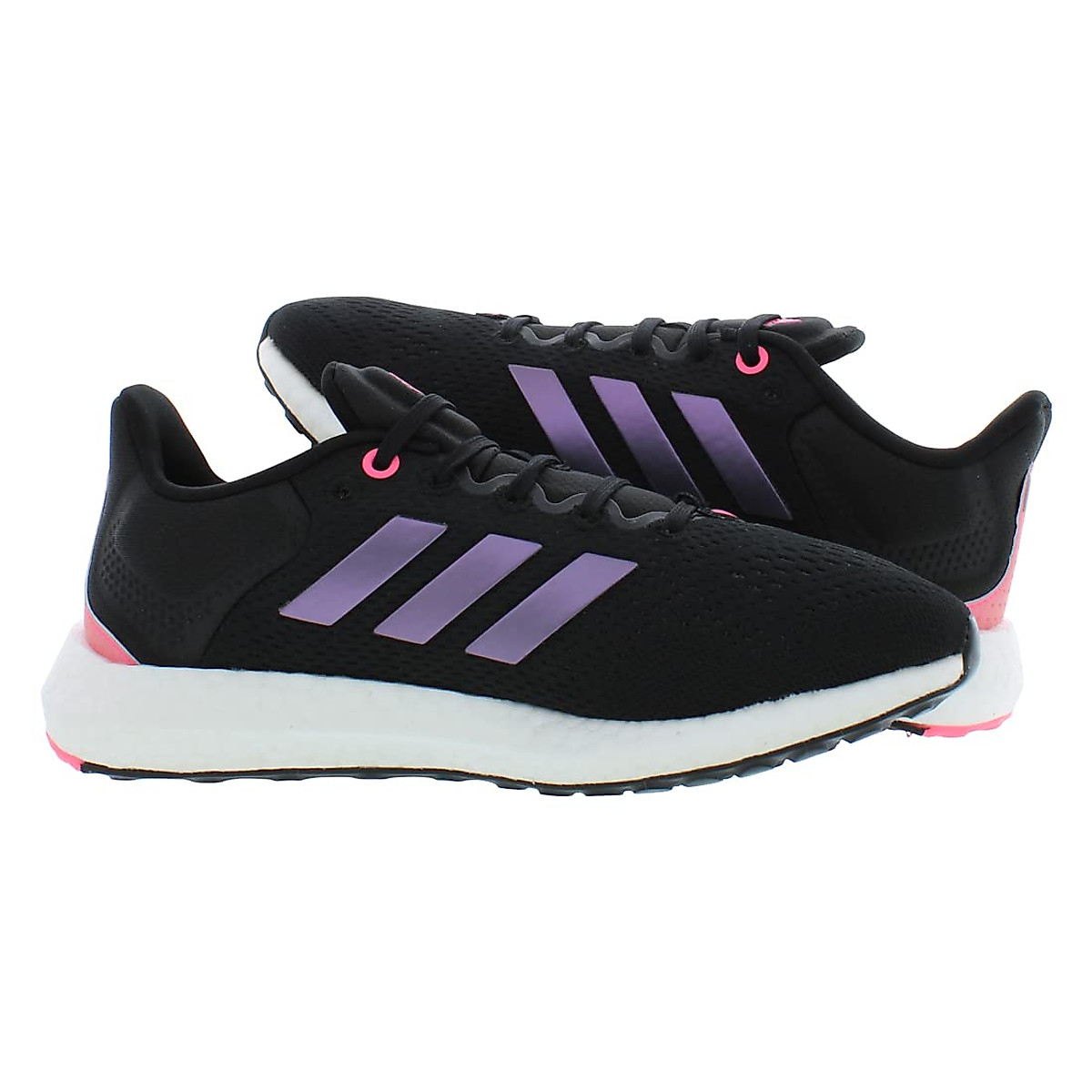 adidas Pureboost 21 Womens Shoes Size 7.5, Color: Black/White/Pink