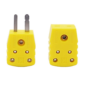 Twidec/2 Pair K Type Male Female Thermocouple Plug Adapter Cable Wire Connector