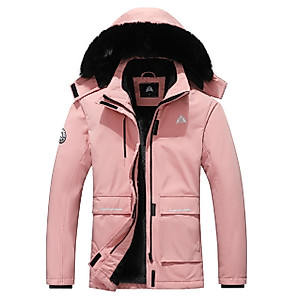 MOERDENG Women's Waterproof Winter Snow Coat Windproof Ski Jacket Hooded Snowboarding Jackets