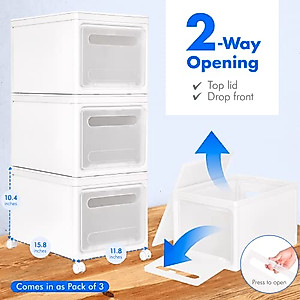 Plastic Storage Bins With Lids + Floating Shelves Wall Shelves - Storage Containers For Organizing, Stackable Storage Bins With Wheels + Set of 2 Wall Shelves for Bedroom, Wood Shelves