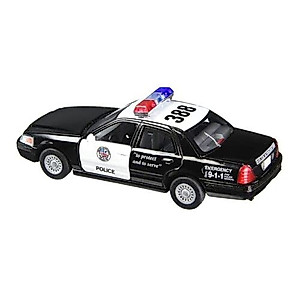 🚓 KiNSMART Ford Crown Victoria 5" 1:42 Scale Police Interceptor Car w/ Pullback Action 👮