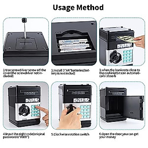 Piggy Bank Cash Coin ATM Bank Electronic Coin Bank for Teens Girls Toy Ages 3-12 Children with Password Lock, Gift and Creative Idea for Girls3.4.5.6.7.8.9.1011 Years Old