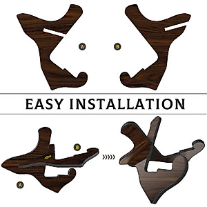 LALAOKS Guitar Stand Wooden Guitar Stand Portable Folding Instrument Holder for Acoustic Classic Electric Bass Guitar (Black walnut)
