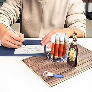 GREETING ART Beer Pop Up Card,8×6-3D Greeting Card, Pop Up Birthday Card for Dad, Brother or Friend,Happy Father's Day Card, Retirement Cards for Men