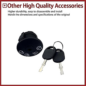 H-Jun Ignition Switch 3 Position with Key for Cub Cadet, MTD, Troy-Bilt, Husqvarna, Craftsman, Delta, JD Riding Lawn Mower, 725-04228, 925-04228