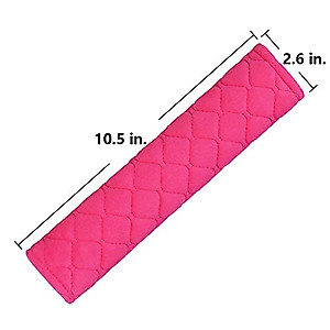 MIRKOO Car Seat Belt Cover Pad, 4-Pack Soft Car Safety Seat Belt Strap Shoulder Pad for Adults and Children, Suitable for Car Seat Belt, Backpack, Shoulder Bag, Laptop Computer Bag(4-Pink)