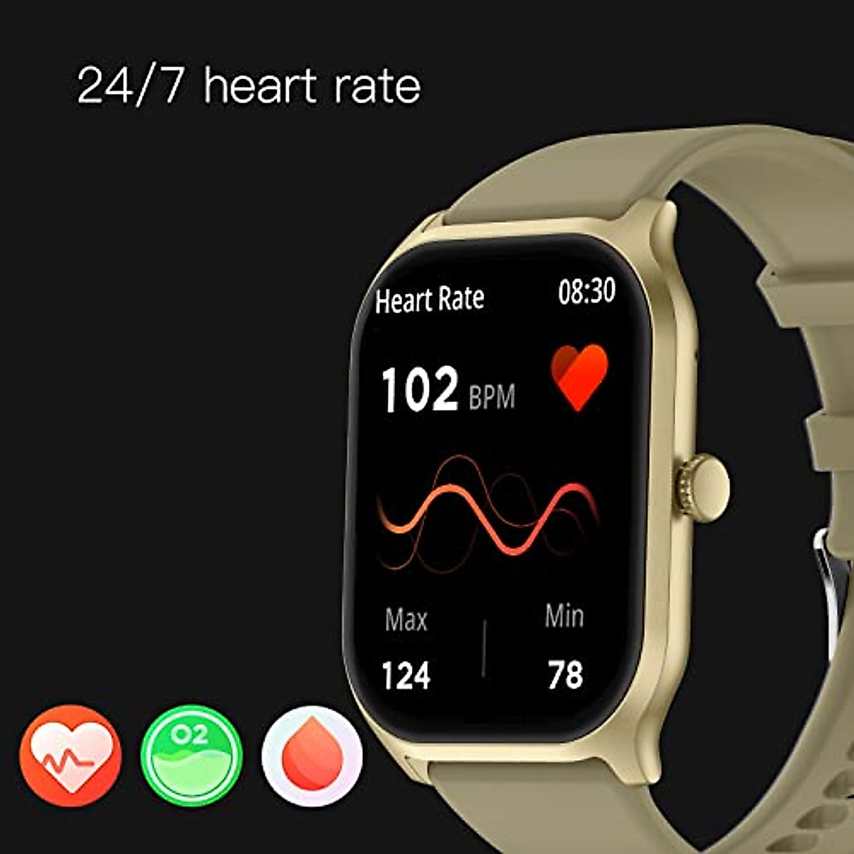 Loluka Smart Watch for Men 2.01" HD Screen Smartwatch Make Phone Calls Message Reminder 100+ Sport Modes Heart Rate Fitness Watch iOS Android Step Calorie Counter Custom Dial