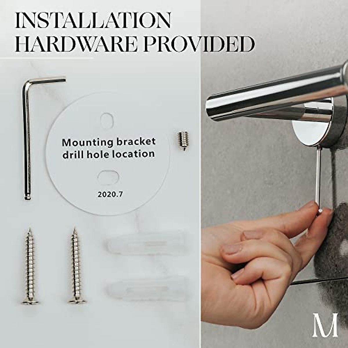 MARMOLUX ACC - Chrome Toilet Paper Holder | Open Arm 4.7 Inches Toilet Tissue Hanger | Bathroom Toilet Paper Holder Wall Mount in Stainless Steel Polished Chrome