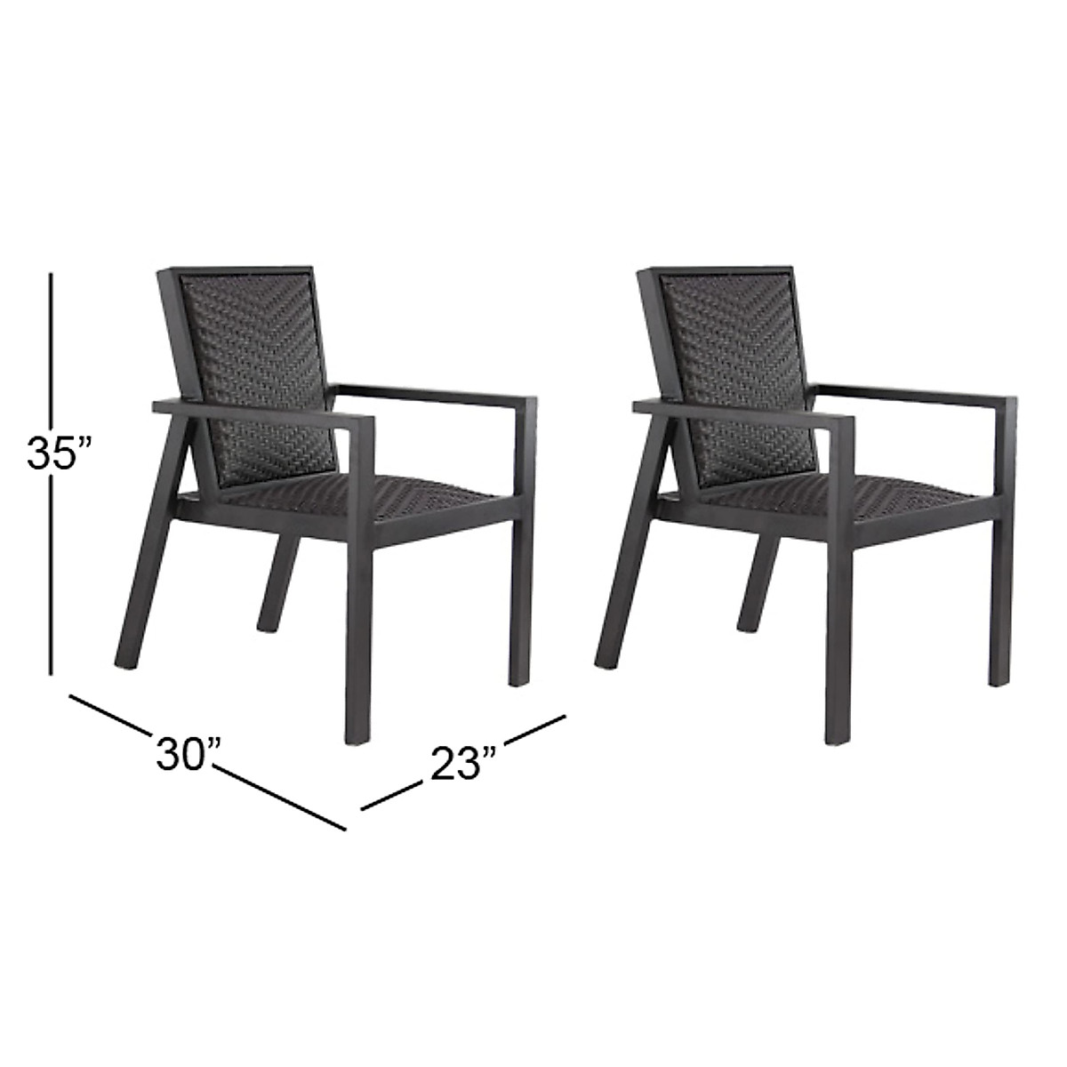 Deco 79 70338 Outdoor Dining Chair, Black