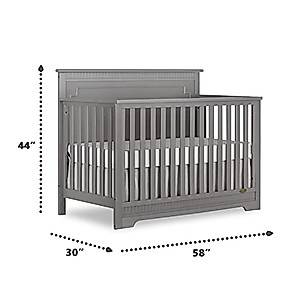 Dream On Me Morgan 5-in-1 Convertible Crib in Storm Grey, Greenguard Gold Certified 55x30x44.5 Inch (Pack of 1)
