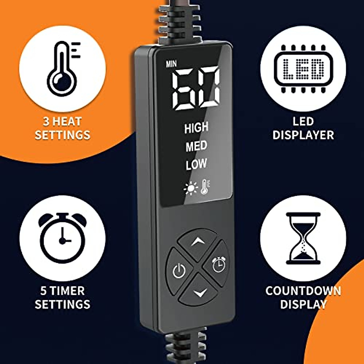 ELEKHEAL Wrist Thumb Brace Heating Pad for Arthritis and Carpal Tunnel Relief, Heated Wrap for Sprains Trigger Thumb, De Quervain's Tenosynovitis, Tendonitis Wrist Hand Pain Relief