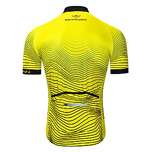 Uriah Men's Cycling Jersey Short Sleeve Reflective with Rear Pockets Ripple Yellow Size L