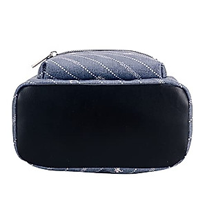 David Jones Women Blue Denim Jeans Fashion Backpack Small Casual Everyday Travel Backpack - Blue