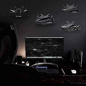 NC Floating Shoe Display Shelf for Wall Mount,Levitating Shoe Rack for Wall-Clear Acrylic Floating Shelves for Showcase Sneaker Collection (Set of 6)