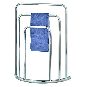 Freestanding Towel Rack, 3 Tier Metal Towel Bar Stand, Silver-Tone Chrome Plated by Madison Home Products (MH10082)