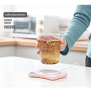 USB Coffee Mug Warmer, Constant Temperature 131℉/55℃ for Coffee, Chocolate, Milk, Tea and Water (White)