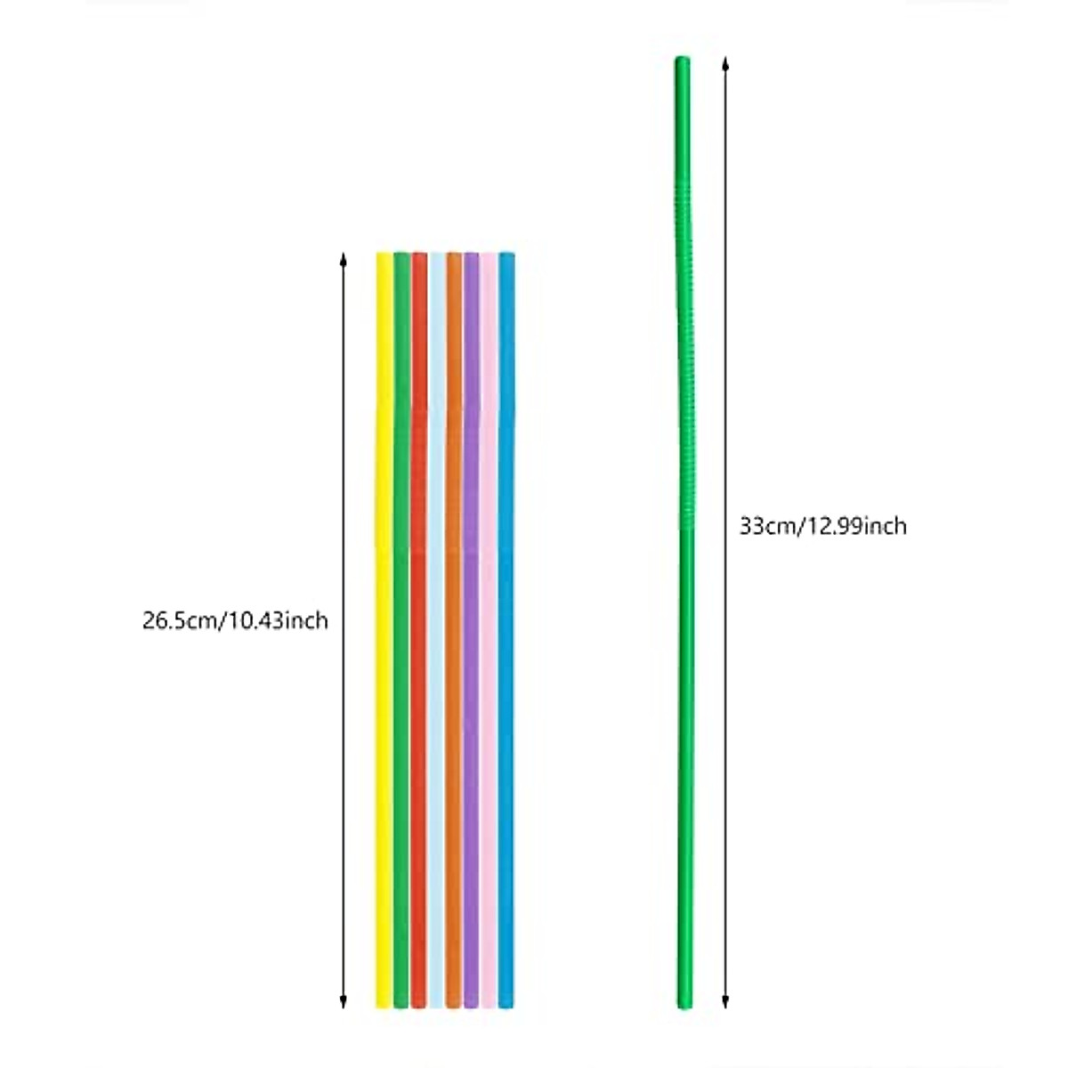 300 Pcs Flexible Colorful Disposable Plastic Bendable Drinking Bendable Straws, 10.4" Long and 0.23'' Diameter