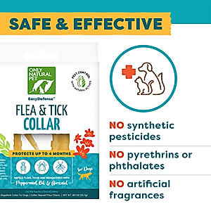 Only Natural Pet EasyDefense Flea & Tick Dog Collar - Canine Flea Collars Flea and Tick Control - Pet Flea Care That Protects up to 4 Months - for Dogs (2 Pack)