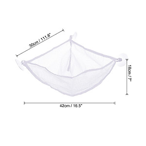 PATIKIL Stuffed Animal Net, Mesh Hammock Stuffed Animal Storage Corner Hanging Nets Holder for Bedroom, White