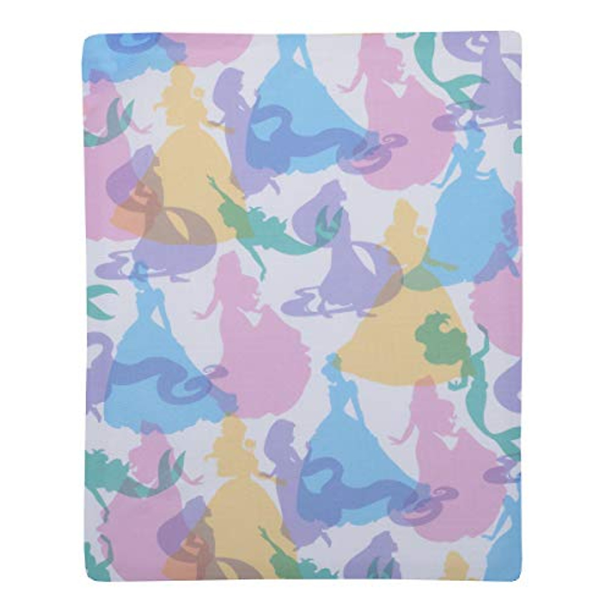 Disney Princess - Friendship is A Journey - 4Piece Toddler Bed Set - Coral Fleece Toddler Blanket, Fitted Bottom Sheet, Flat Top Sheet, Standard Size Pillowcase, Pink, Yellow Gold, ICY Blue, Lavender