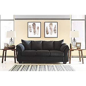 Signature Design by Ashley Darcy Casual Plush Full Sofa Sleeper with Memory Foam Mattress, Black