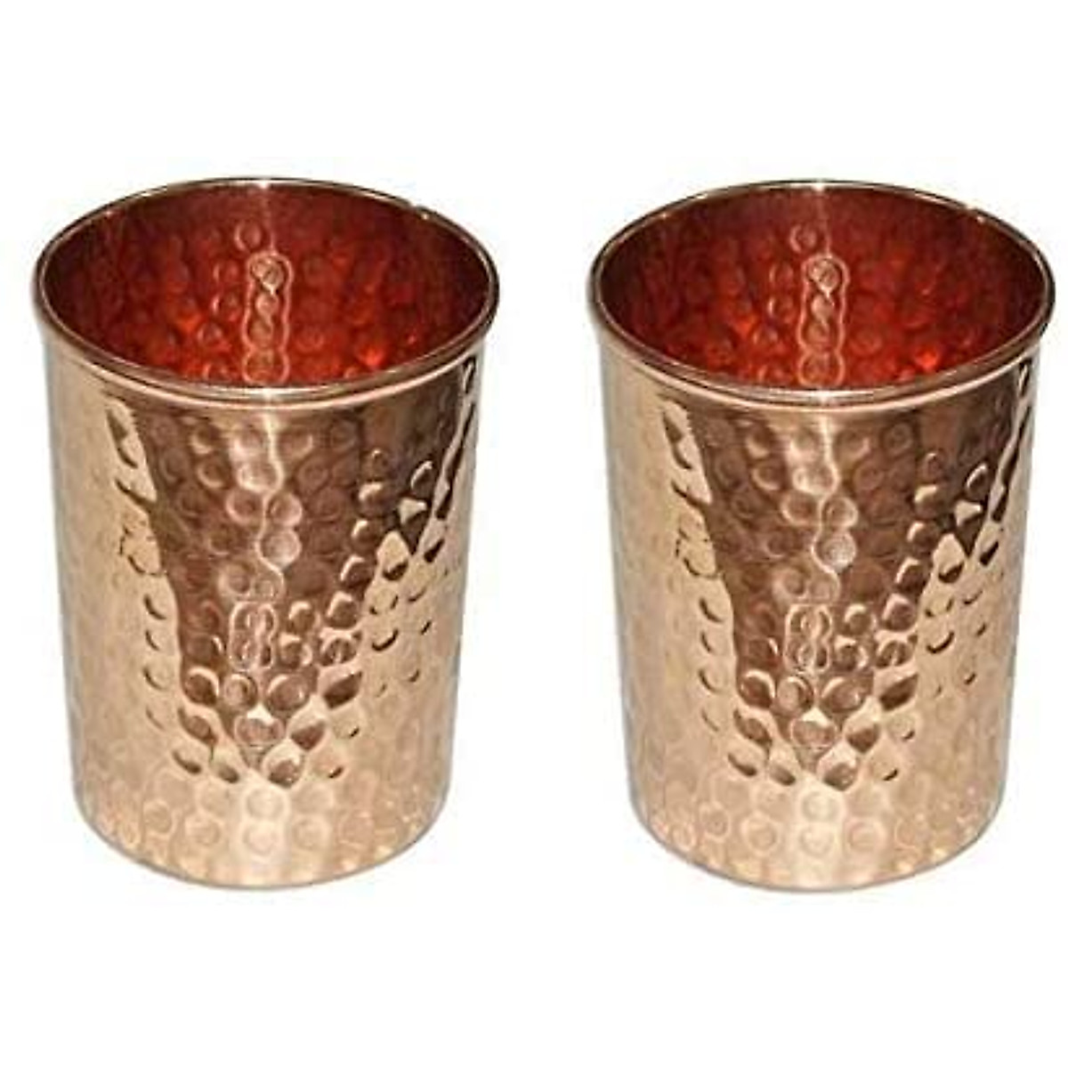 Golden Drops Pure Hammered Copper Water Dispenser with Tap & Stand Matka Water Jug Copper Pot 5 Liter With 2 Copper Hammered Water Glasses, Brown, Dispenser - 5 liter