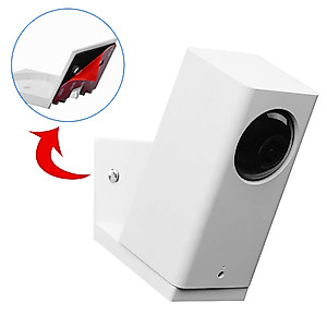 HOLACA Screwless Wall Mount 35 Downward Kit for Wyze Cam Pan V1 V2, VHB Stick On - Easy to Install, Full Tilt & Pan Function, No Mess, No Drilling, Strong Adhesive Mount (2 Pack)